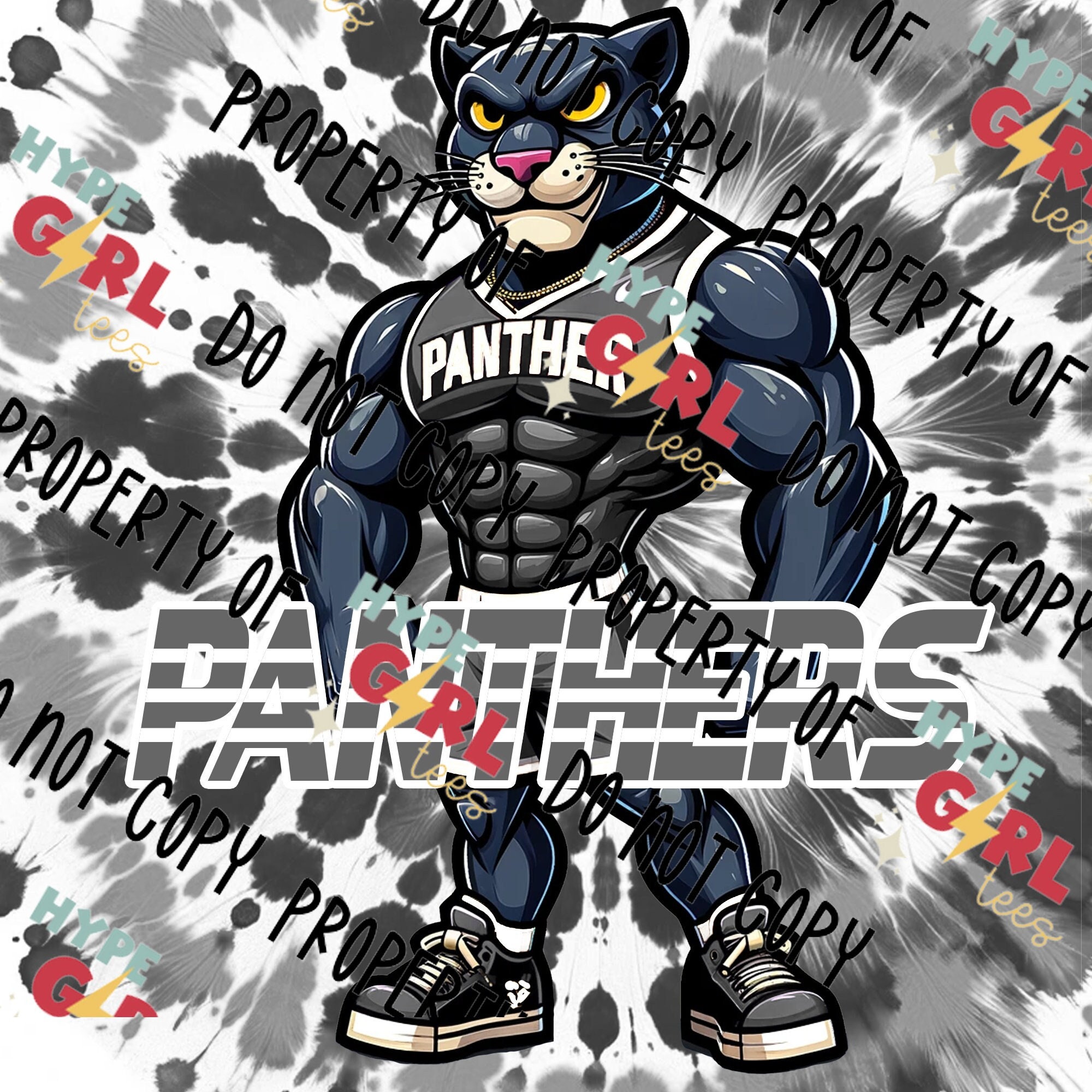 Panther Mascot PNG Digital File for Team or School. Grey & White ...