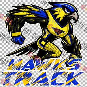 Eagles / Falcons / Hawks Track Team Mascot PNG, Digital File. Blue ...