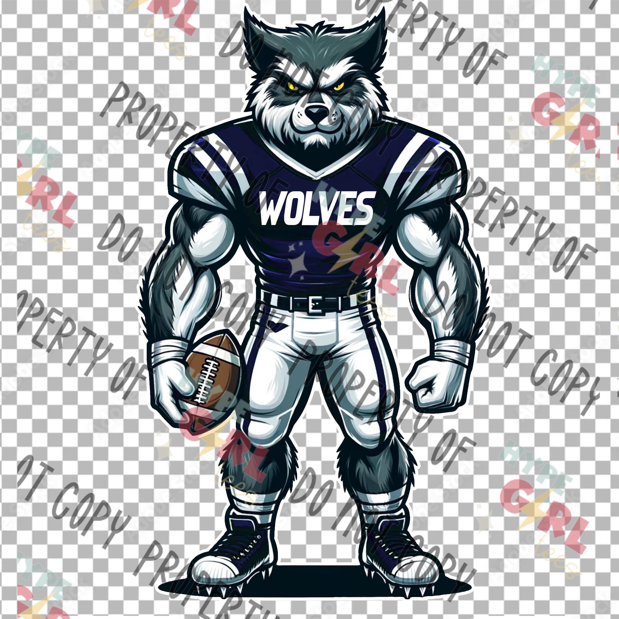 Wolverine Football + Wolves Football PNG Digital File. Navy & White ...