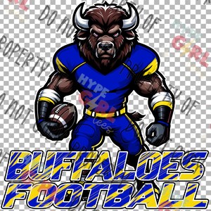 Buffalo Football PNG Digital File. Blue & Gold Variation. Other Colors ...