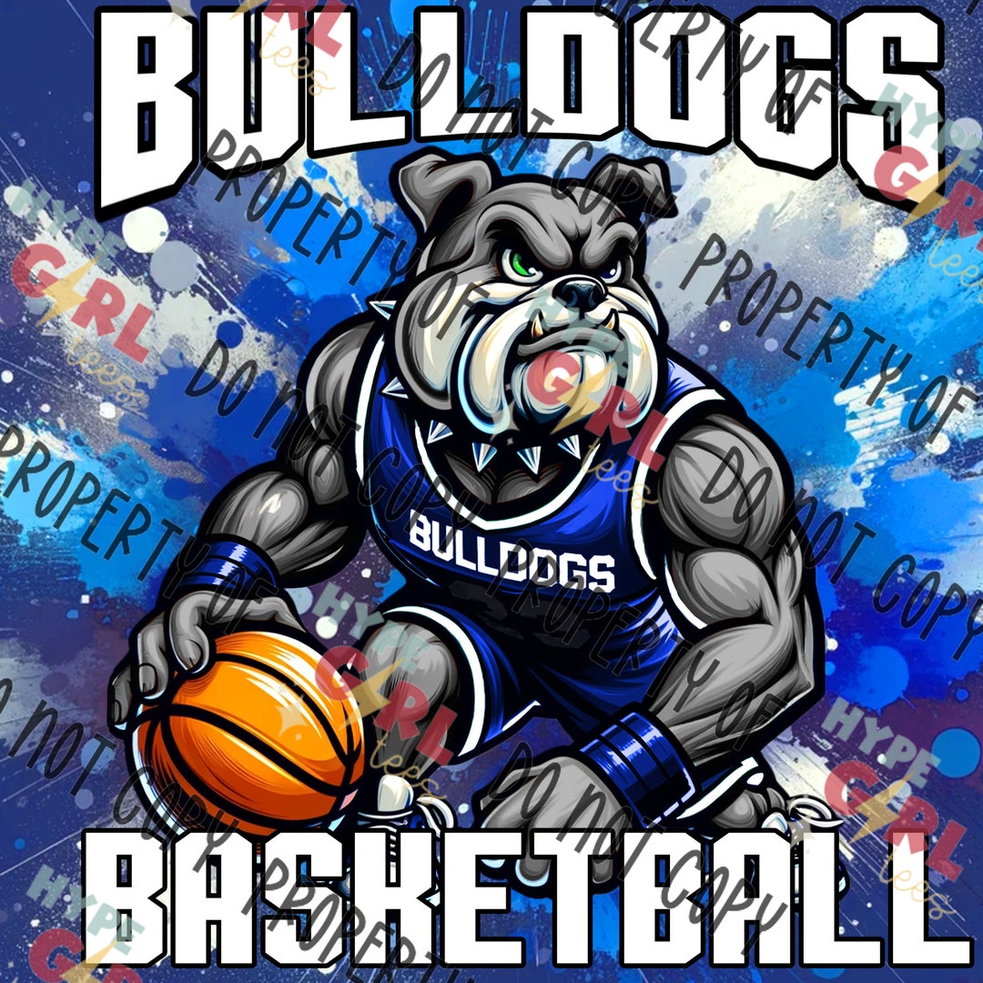 Bulldogs Basketball Mascot PNG, Digital File. Blue and White Variation ...