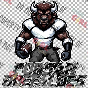 Buffalo Football PNG Digital File. Black & Grey Variation. Other Colors ...