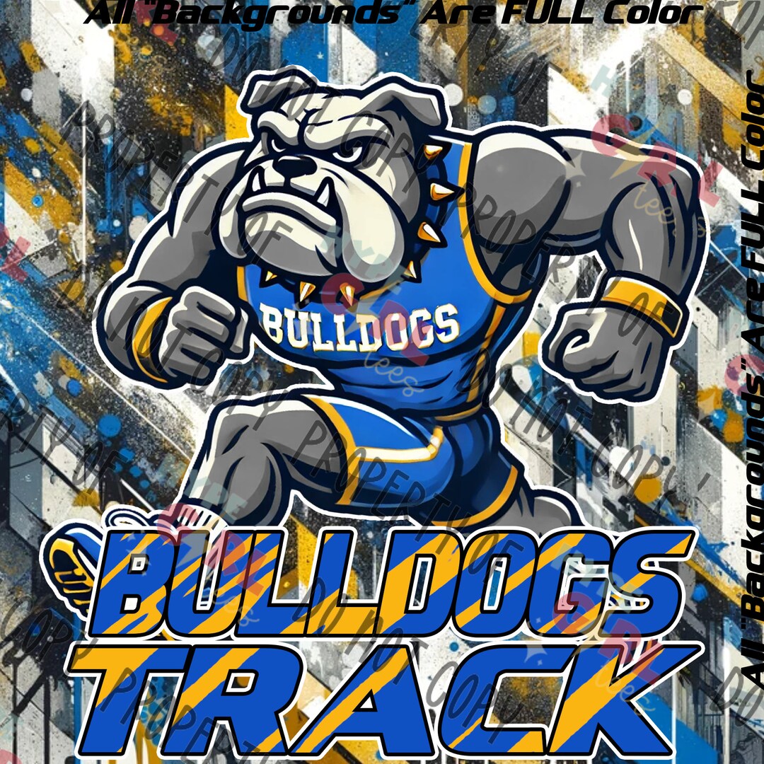 Bulldogs Track / Cross Country PNG Digital File. Blue & Silver ...