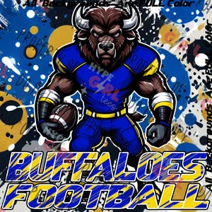 Buffalo Football PNG Digital File. Blue & Gold Variation. Other Colors ...