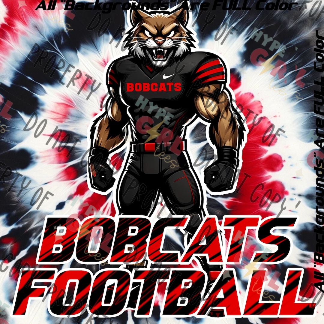 Bobcats Football PNG Digital File. Black & Red Variation. Other Colors ...