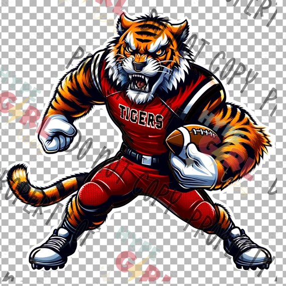 Tiger Football Logo Red