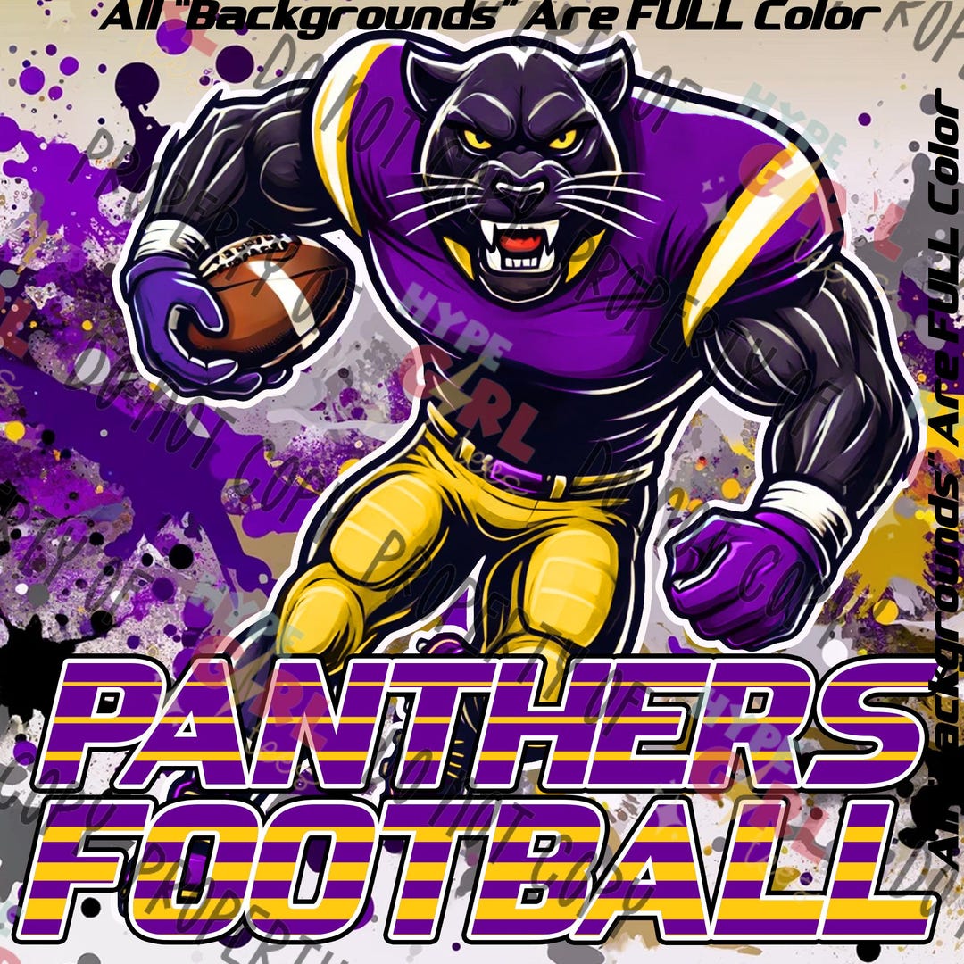 Panthers Football Design PNG Digital File. Purple & Gold Variation ...