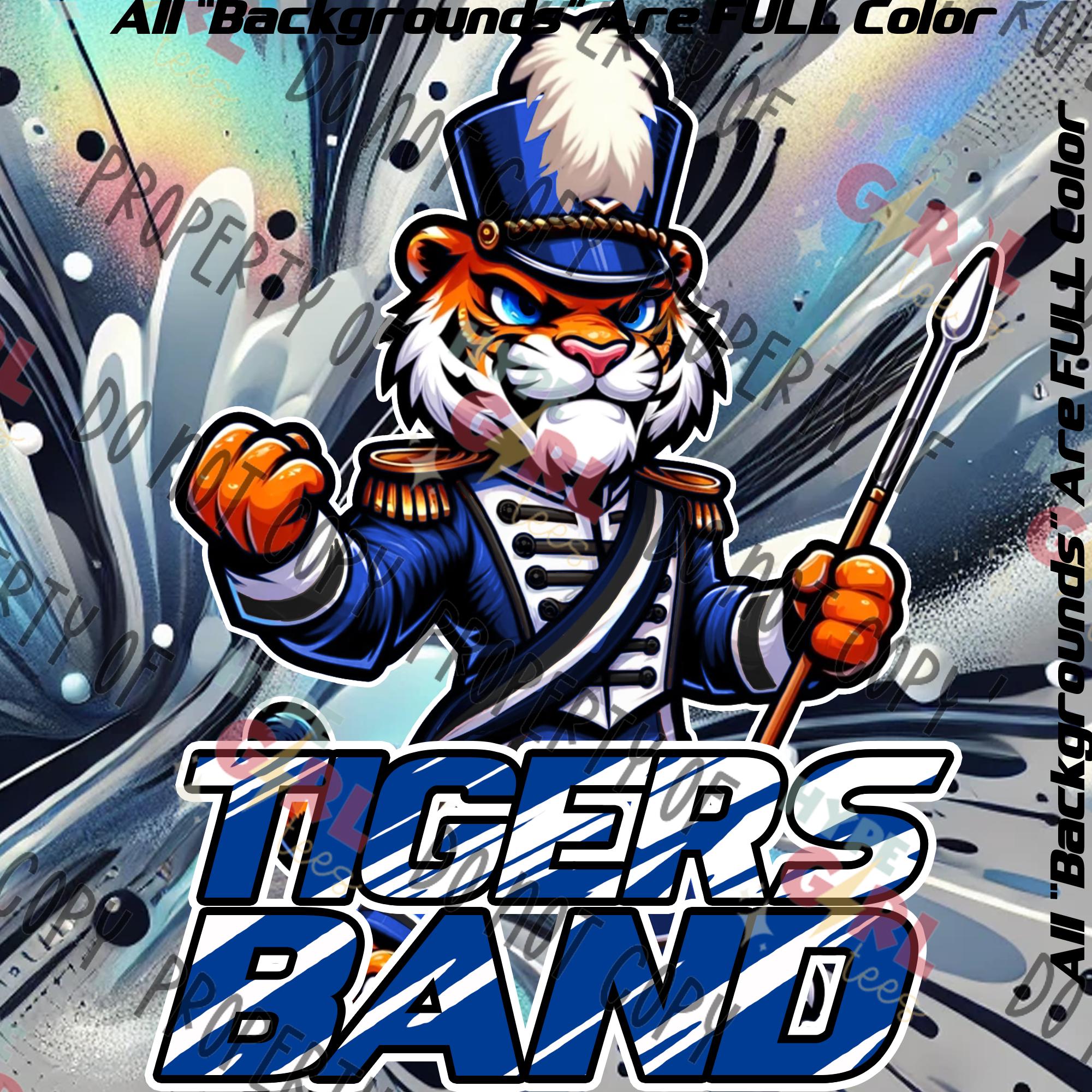 Tigers Marching Band Mascot PNG Digital File. Blue & White Variant ...