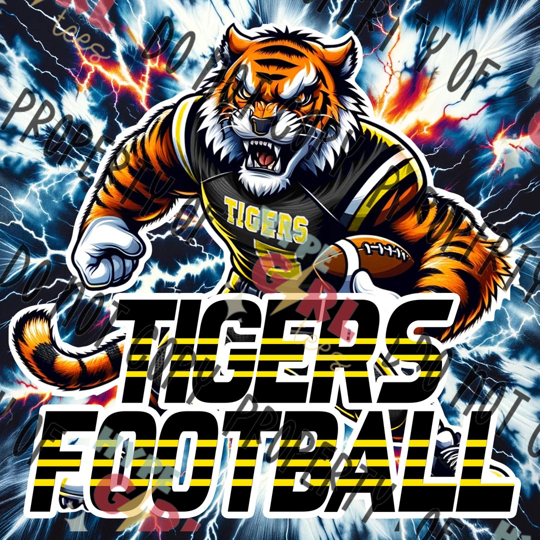 Tigers Football PNG Digital File. Black & Gold Variation. Other Colors ...