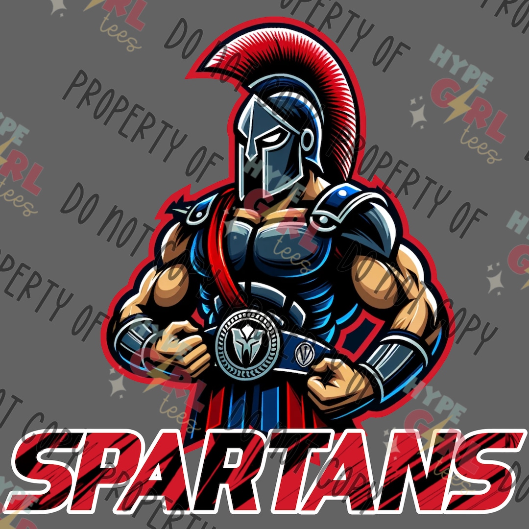Warriors / Spartan / Trojans Logo PNG Digital File Blue & Red Variation ...