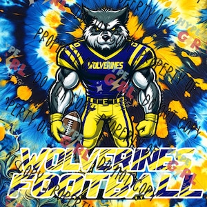 Wolverine Football PNG Digital File. Blue & Gold Variation. Other ...