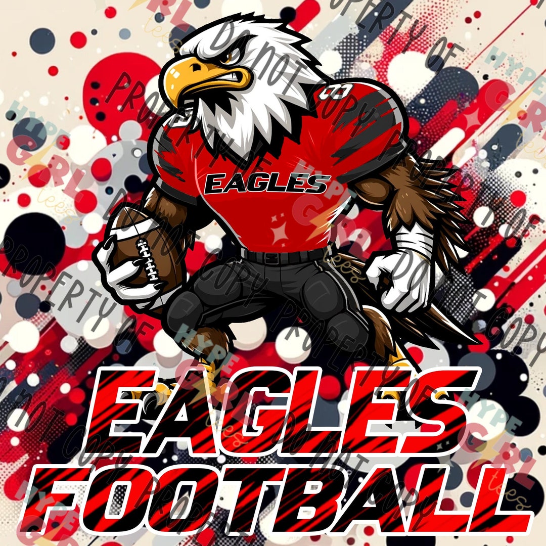 Eagles Football PNG Digital File. Red & Black Variation. Other Colors ...