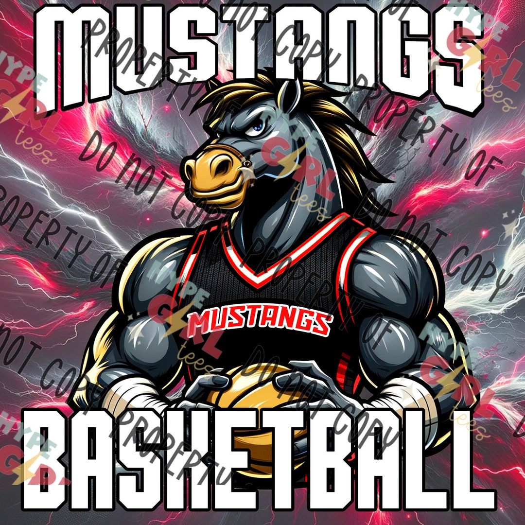 Mustangs Basketball PNG, Black & Red Variation. Others Colors Available ...