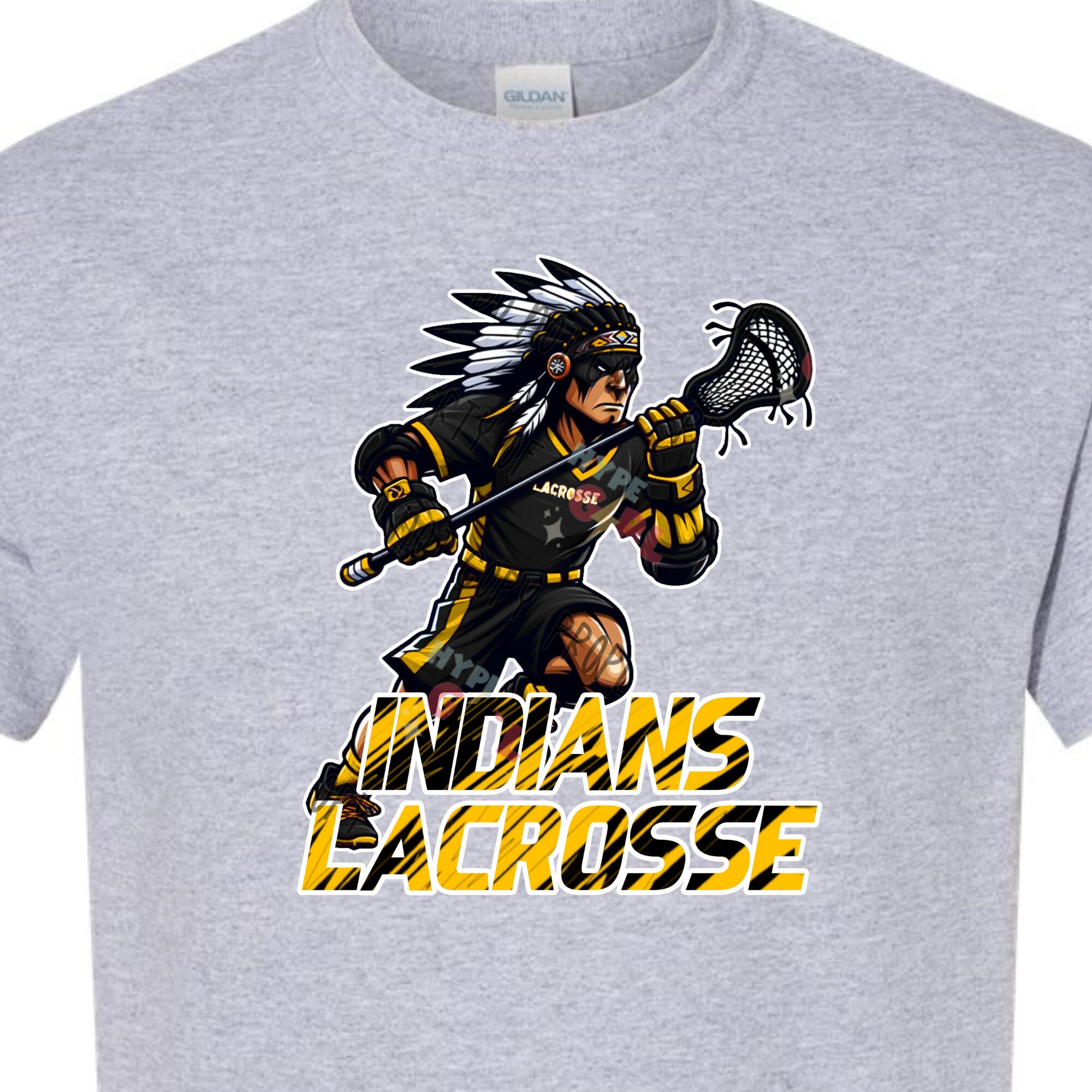 Indians / Warriors / Chiefs Lacrosse Design PNG Black & Gold Variation ...