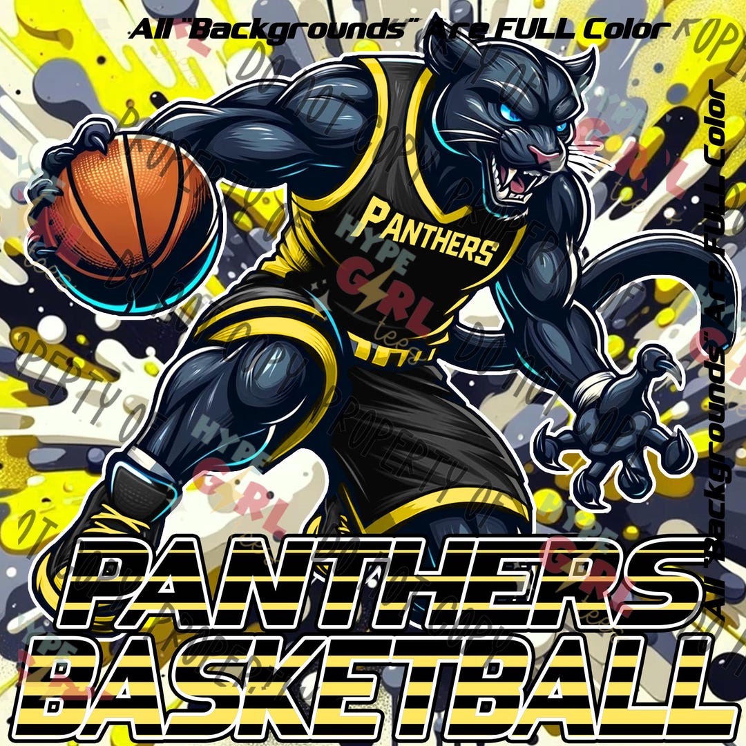 Panther Basketball PNG Digital File. Black and Gold Variation. Other ...