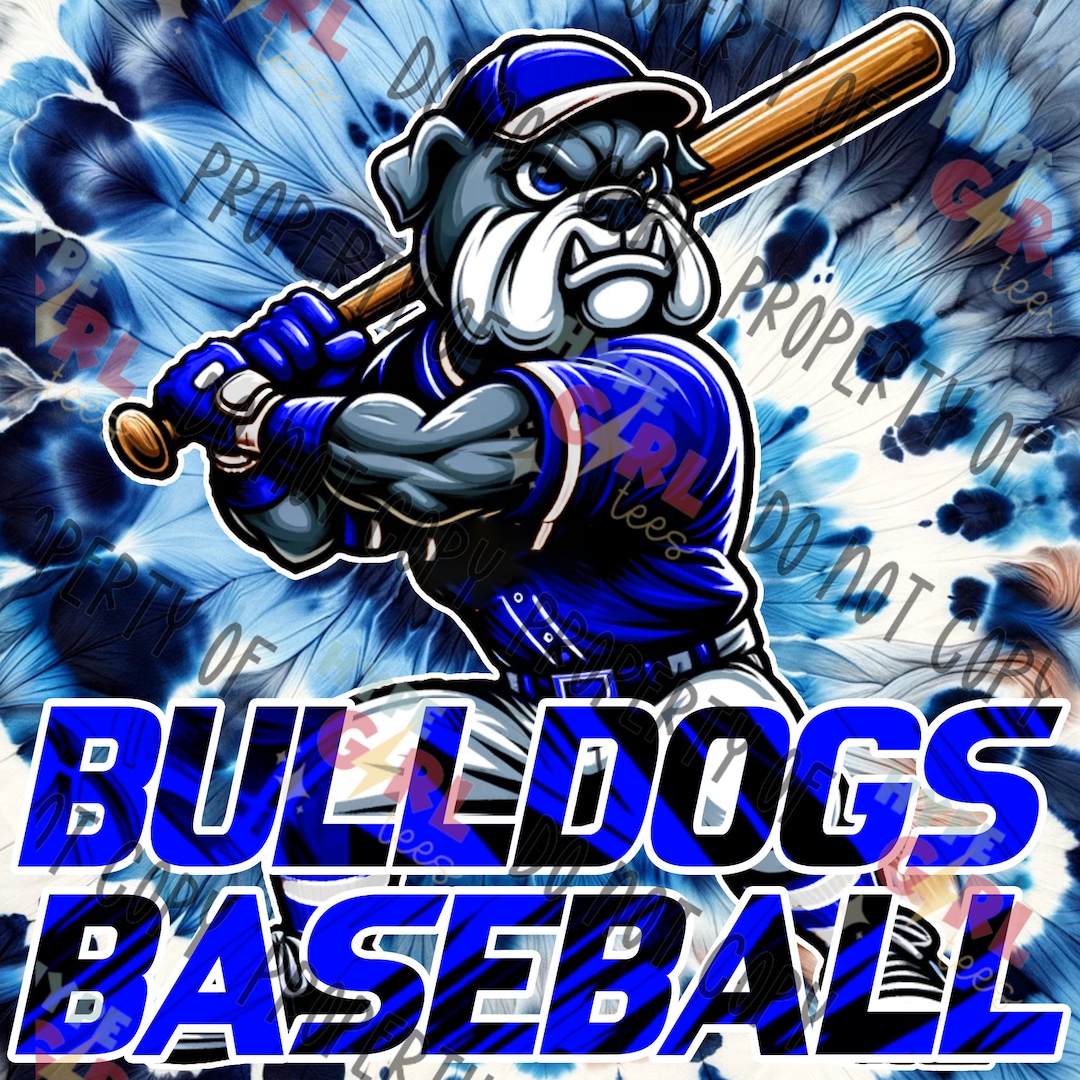 Bulldogs Baseball / Softball Mascot PNG Digital File. Blue & White ...