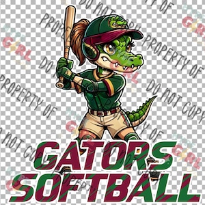 Lady Gators Softball Design PNG Digital File. Maroon & Green Variant ...