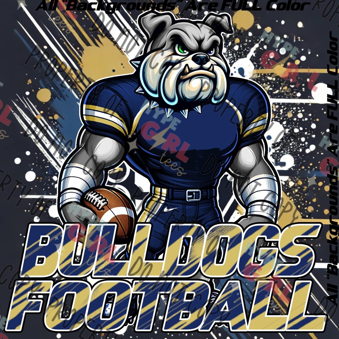 Bulldogs Football PNG Digital File. Navy & Vegas Gold Variation. Other ...