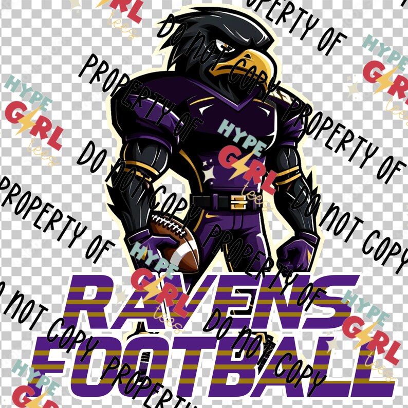 Ravens Football PNG Digital File. Purple & Gold Variation. Other Colors ...