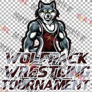 Wolves Wrestling Mascot PNG, Digital File. Wolf Logo. Maroon & Silver ...
