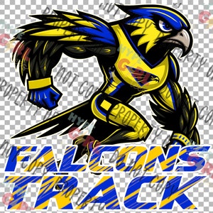 Eagles / Falcons / Hawks Track Team Mascot PNG, Digital File. Blue ...