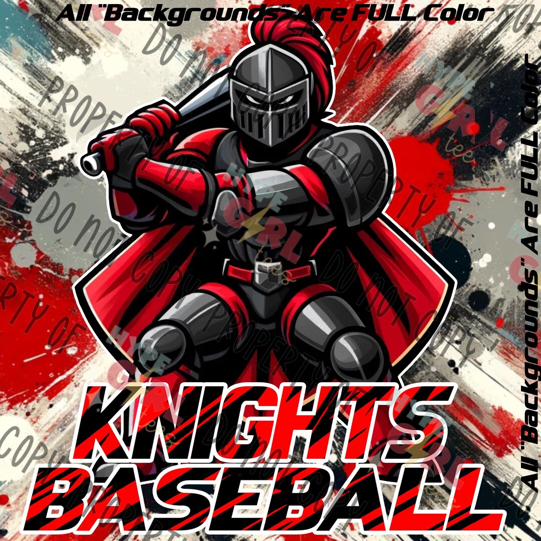 Knights Baseball / Warriors Baseball Design PNG Digital File. Black ...