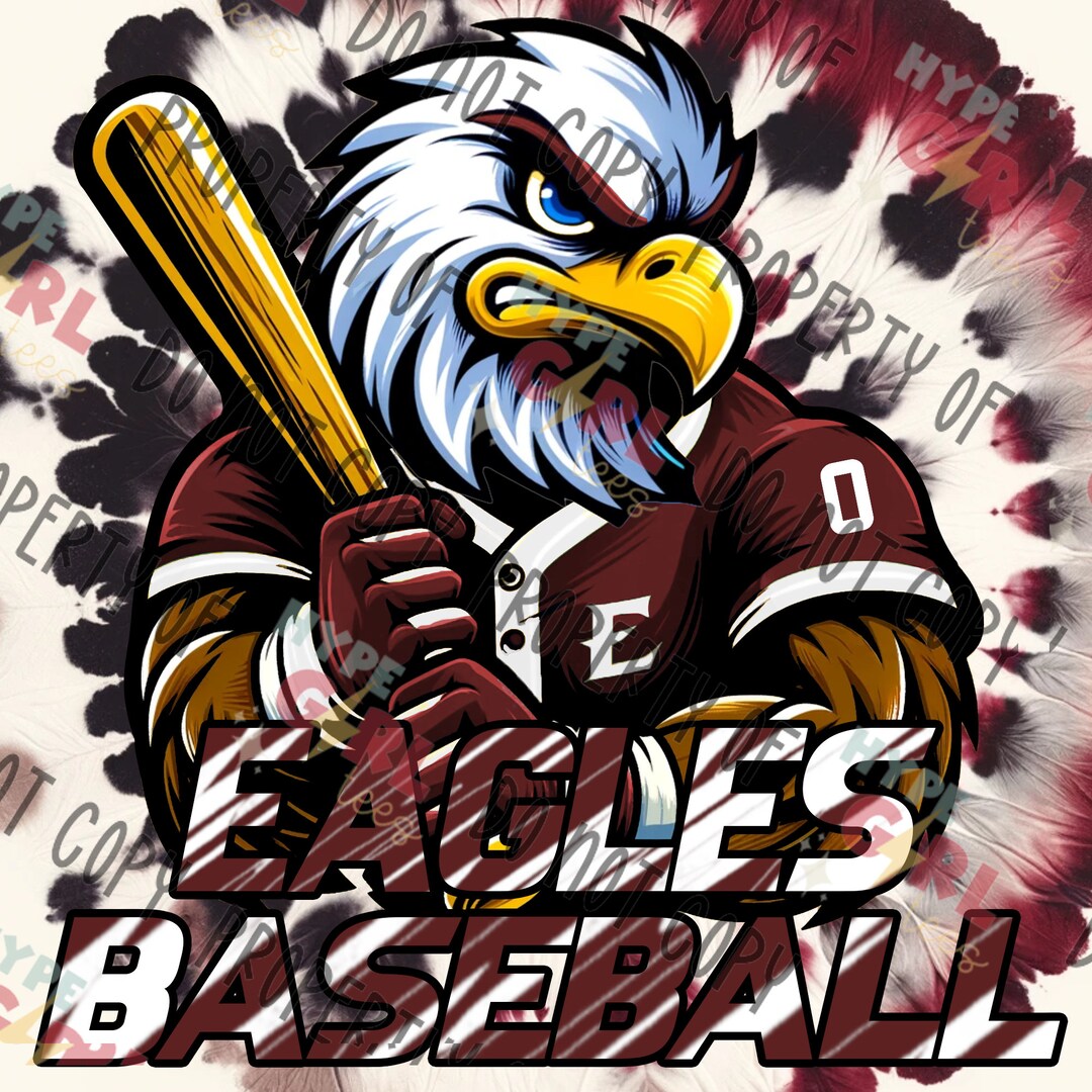 Eagles Baseball Mascot PNG Digital File. Maroon & White Variant. OTHER ...