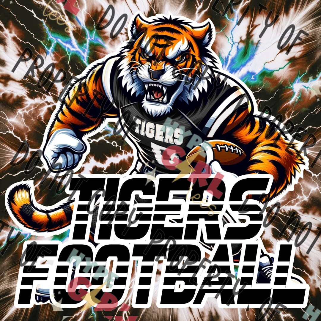 Tigers Football PNG Digital File. Black & White Variation. Other Colors ...