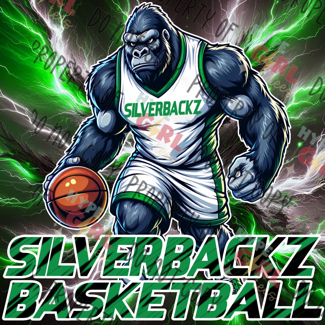 Gorillas / Silverbacks Basketball Design PNG, Green & White Variation ...