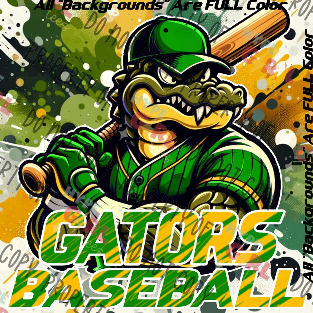 Gators Baseball / Softball Mascot PNG Digital File. Green & Gold ...