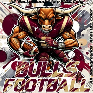 Longhorns / Bulls / Steers Football Design PNG Digital File. Maroon ...