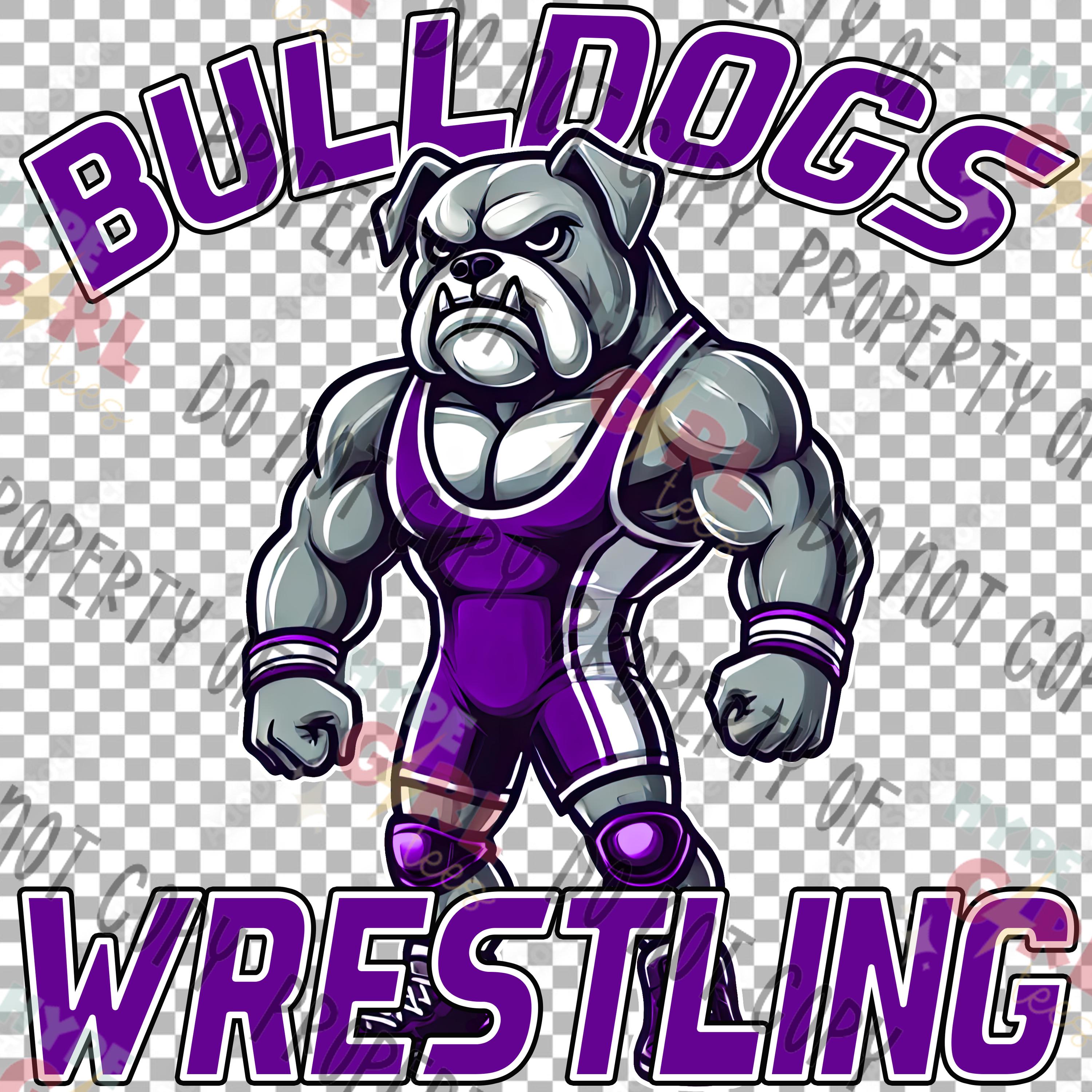 Bulldogs Wrestling Design Digital File, Purple & White Variation. Other ...