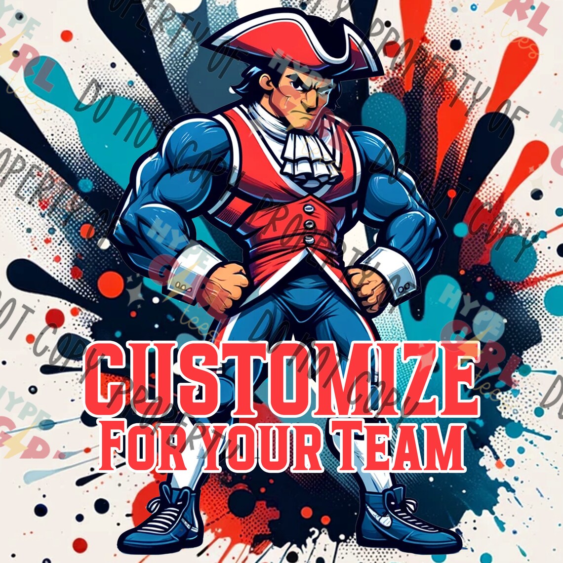 Minuteman Wrestling Mascot PNG Files, Blue & Red. Original Design ...
