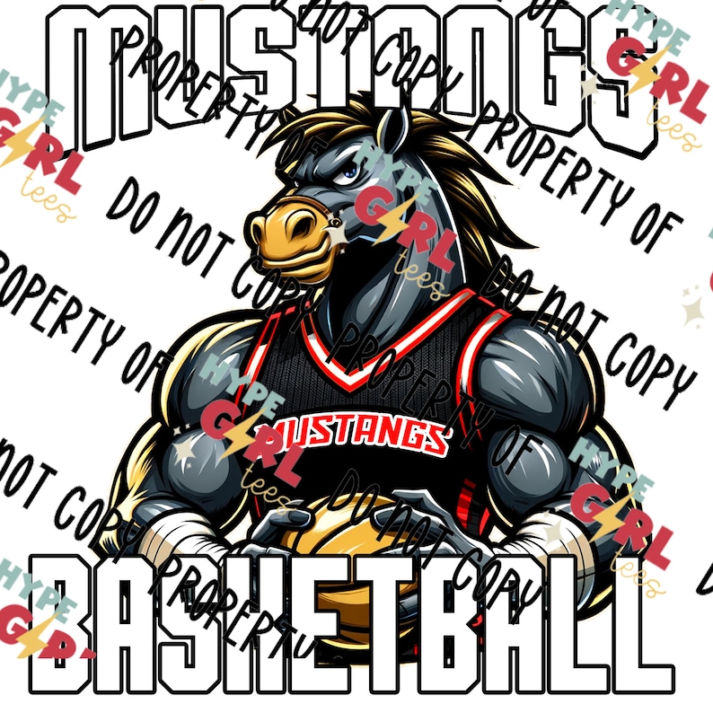 Mustangs Basketball PNG, Black & Red Variation. Others Colors Available ...