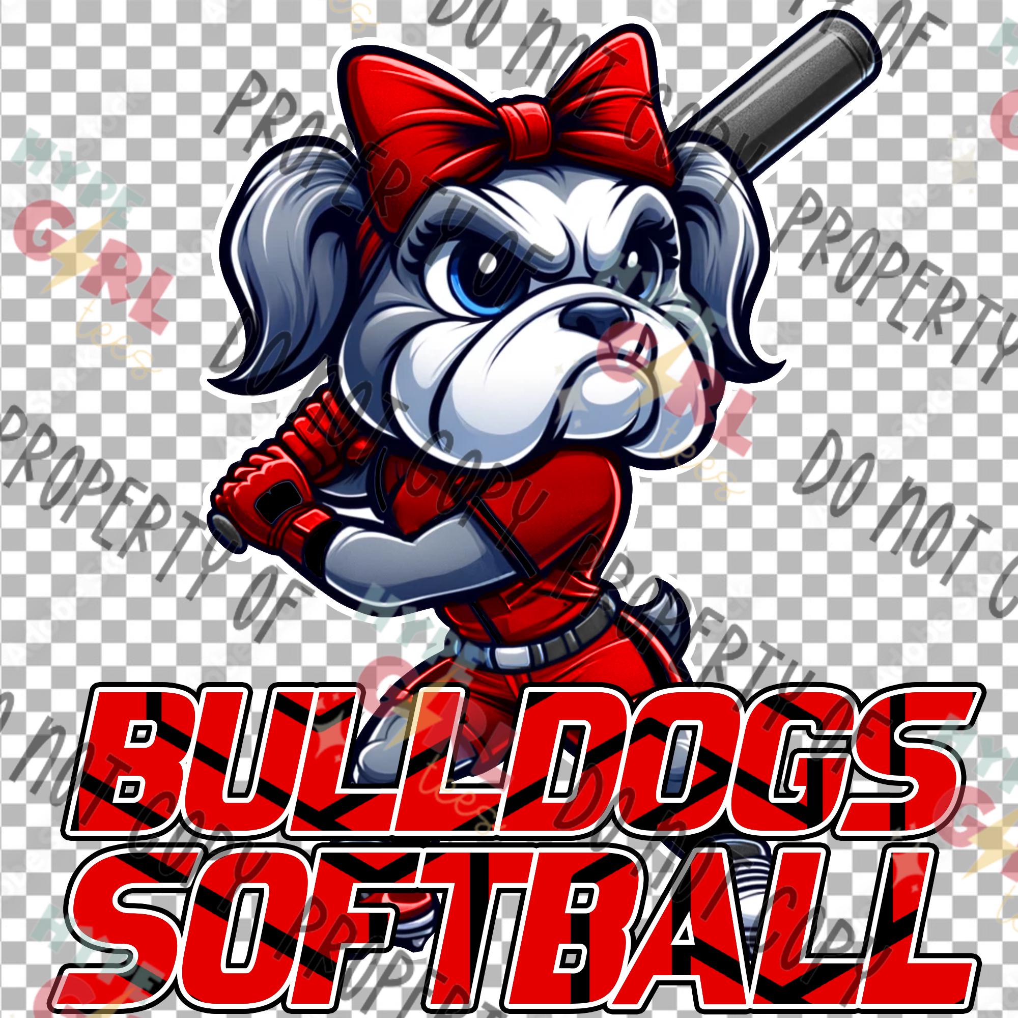 Lady Bulldogs Softball Design PNG Digital File. Red & Black Version ...