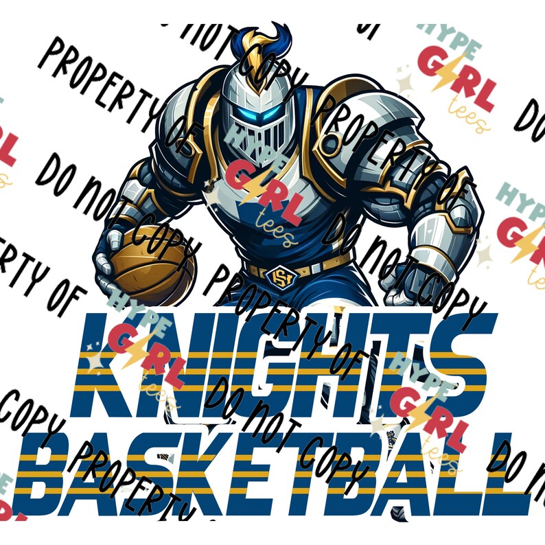 Knights Basketball Mascot PNG, Digital File. Knights Logo. Blue & Gold ...