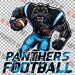 Panthers Football Design PNG Digital File. Black & Columbia Blue ...