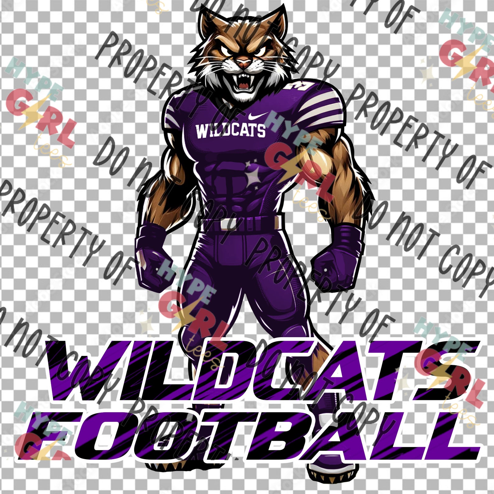 Wildcats Football PNG Digital File. Purple & White Variation. Other ...