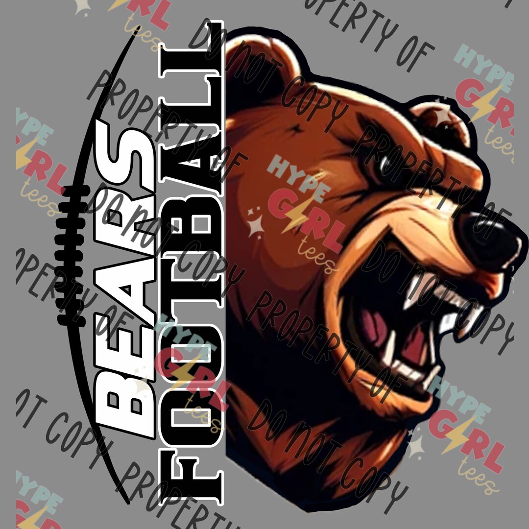 Bears Football Design, Digital File PNG. Instant Download, Ready to ...
