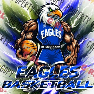 Eagles Basketball Mascot Digital File Blue & White Variation. Other ...