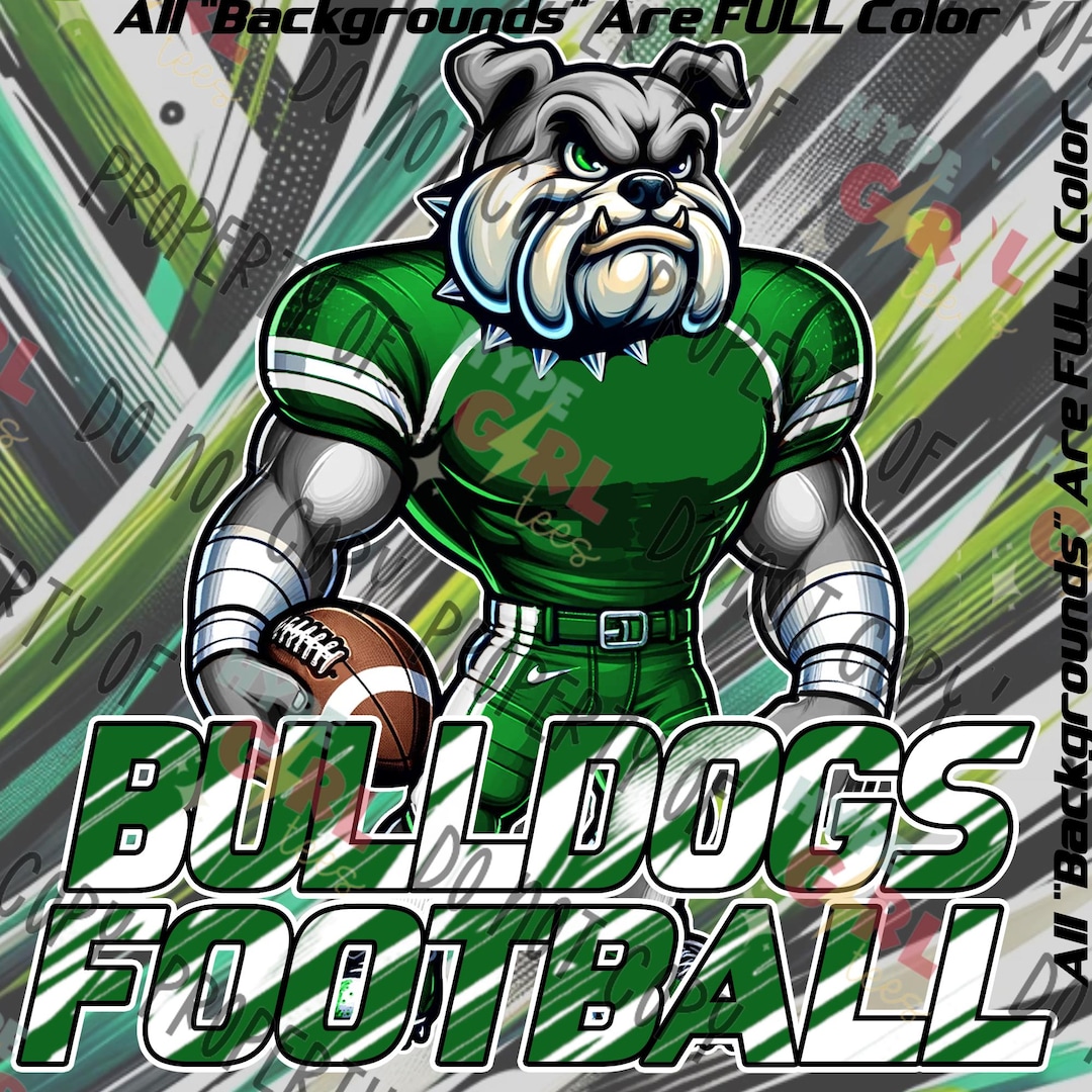 Bulldogs Football PNG Digital File. Green & White Variation. Other ...