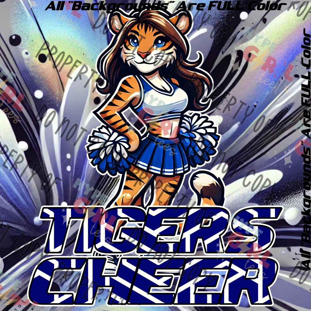 Tigers Cheer Design PNG Digital File. Blue & White Variation. OTHER ...