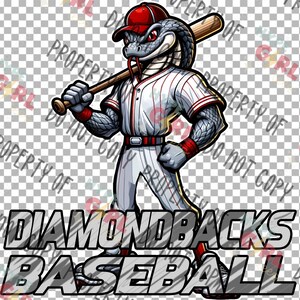 Snake Baseball Mascot PNG Digital File. Red & Gray Variant. OTHER ...