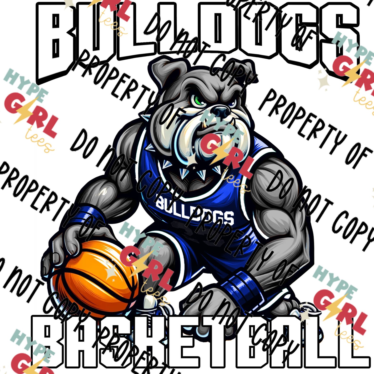 Bulldogs Basketball Mascot PNG, Digital File. Blue and White Variation ...