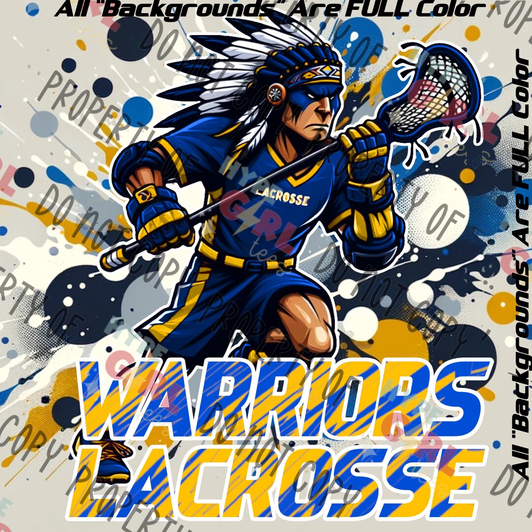 Indians / Warriors / Chiefs Lacrosse Design PNG Blue & Gold Variation ...