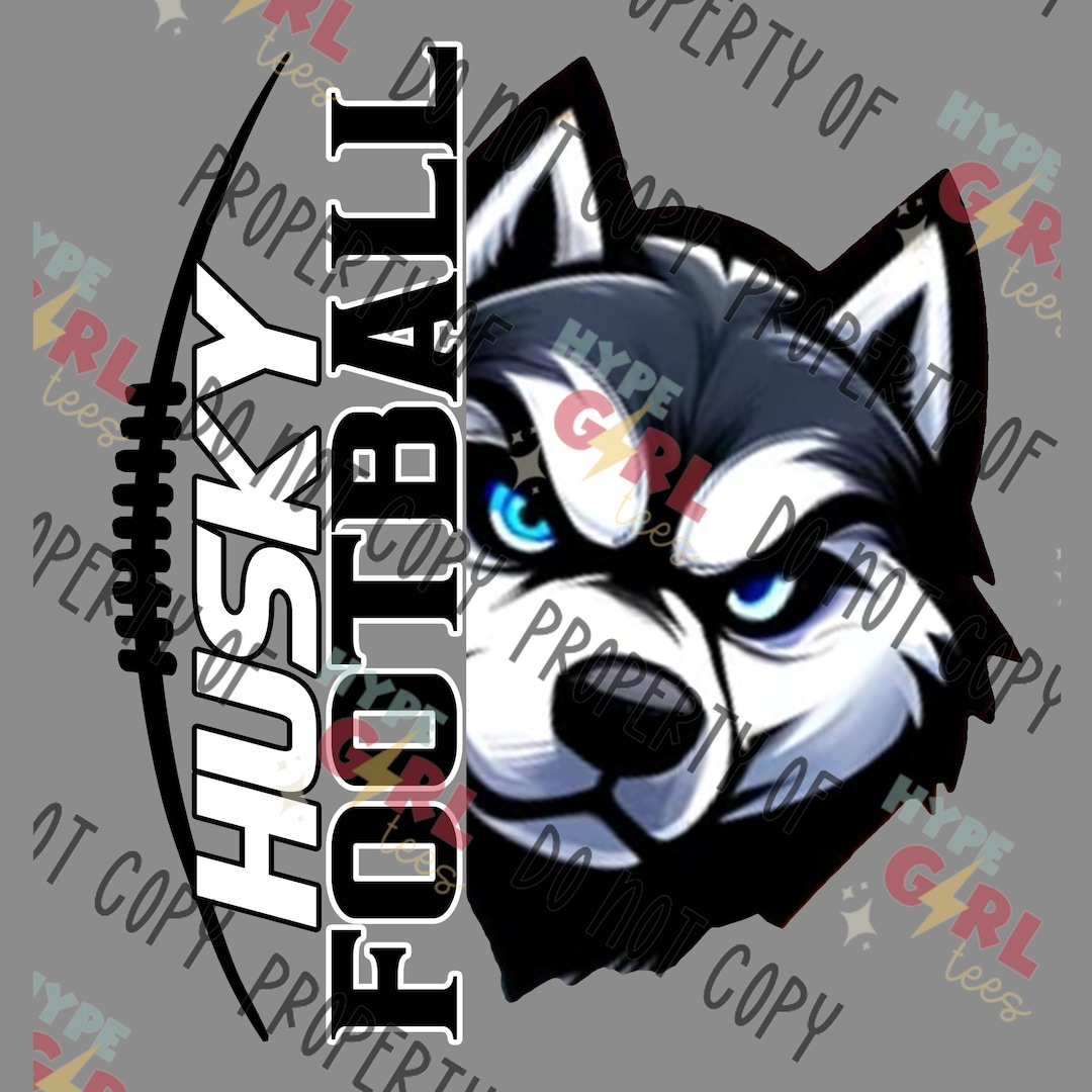 Husky Football Design, Digital File PNG. Instant Download, Ready to ...