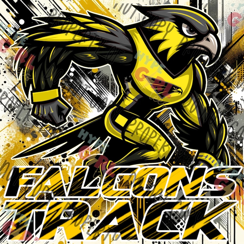 Eagles / Falcons / Hawks Track Team Mascot PNG, Digital File. Black ...