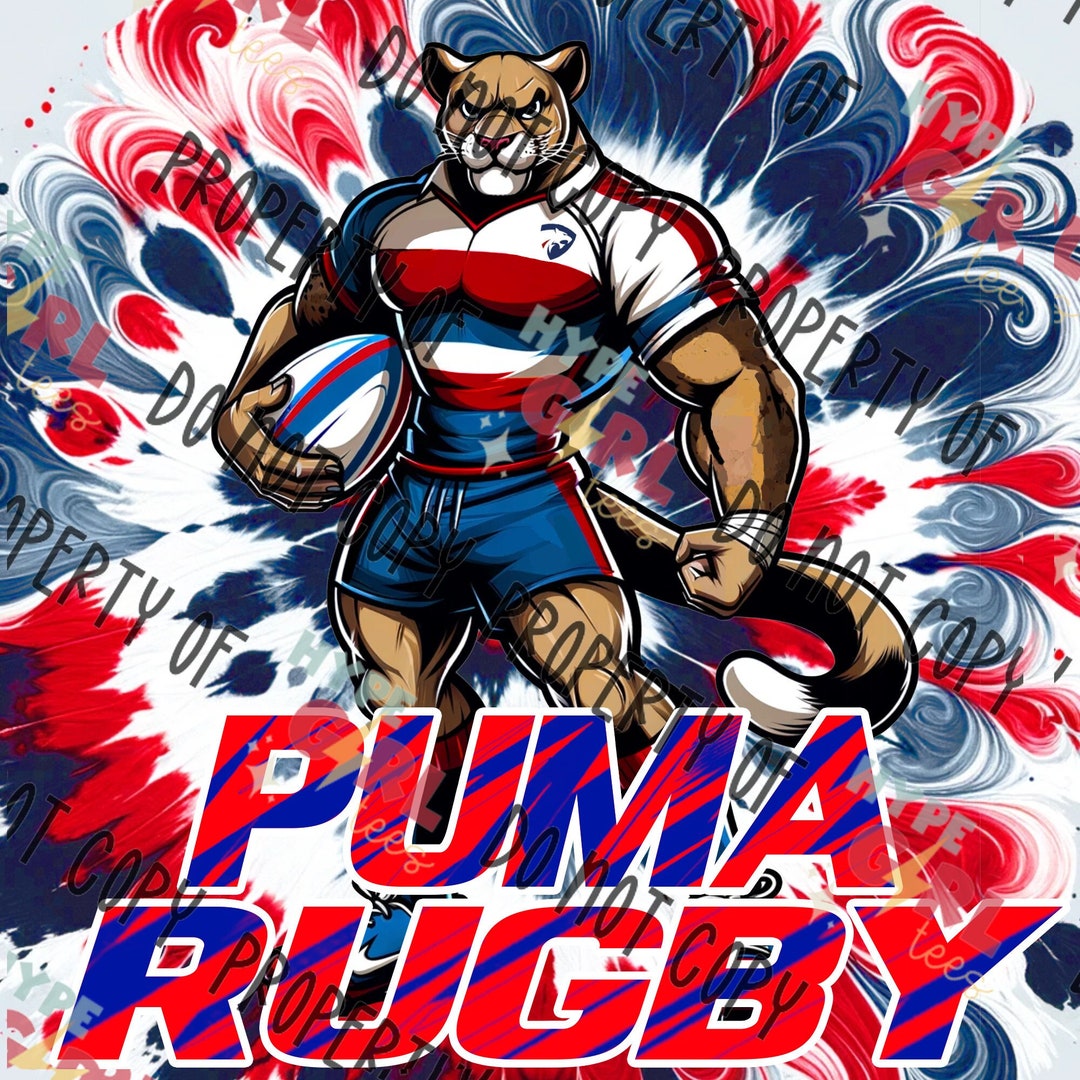 Rugby Mascot PNG Digital File. Red, White, and Blue Variant. Other ...
