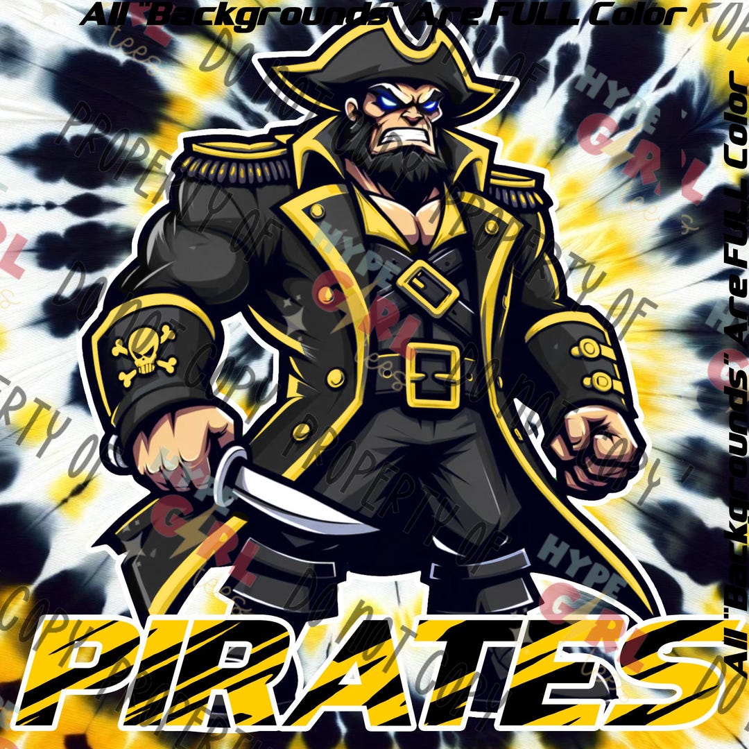 Pirates Mascot / Design Digital File PNG. Black & Gold Variation. OTHER ...