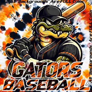 Gators Baseball / Softball Mascot PNG Digital File. Black & Orange ...